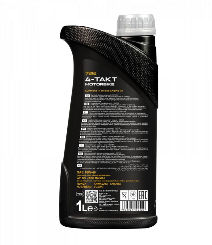 7812 MANNOL 4-TAKT MOTORBIKE 10W40 1 л. Синтетическое моторное масло ...